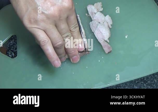 Slice Vietnamese ham into pieces and arrange on a plate Stock Video ...