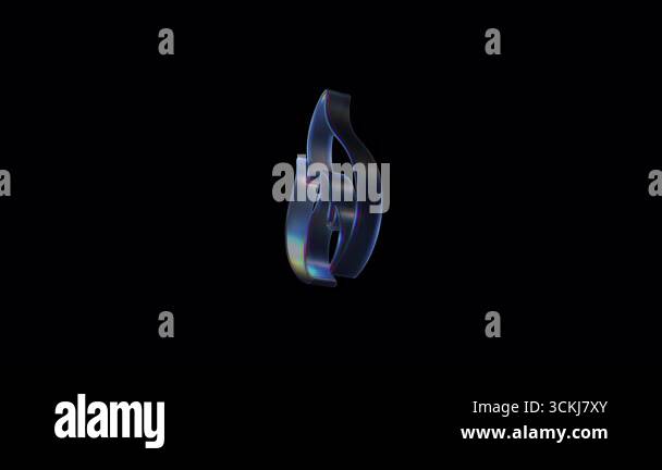 Holographic fire symbol rotating on black background, perfect for ...