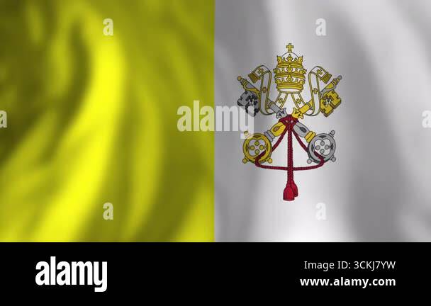 Vatican city flag gently billowing, symbolizing sovereign identity and ...