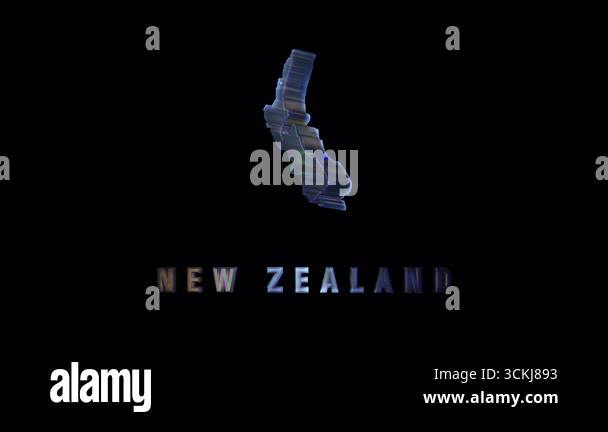 Digital distortion transforming geographic map of new zealand ...
