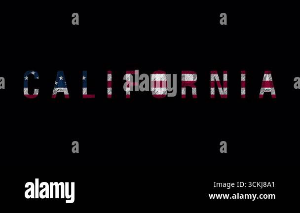 Letters forming california text filled with stars and stripes pattern ...