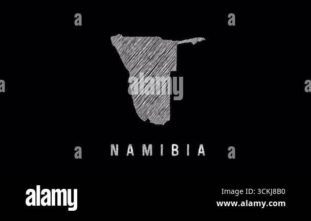 Animated scribble map graphically representing namibian geography ...