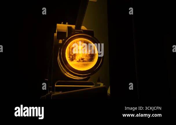 Old movie projector.Abstract background with glowing lines and rays ...