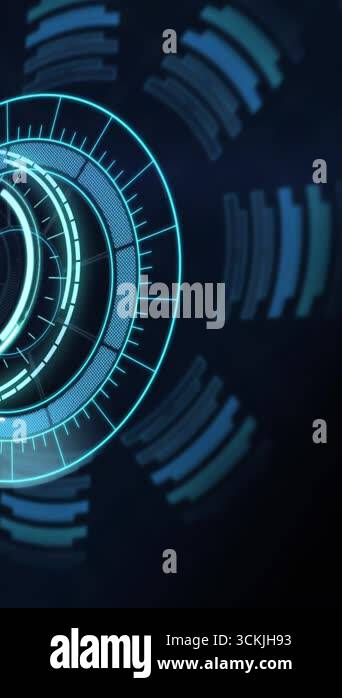 Animation of scope scanning and data processing. global technology, data processing and digital ...