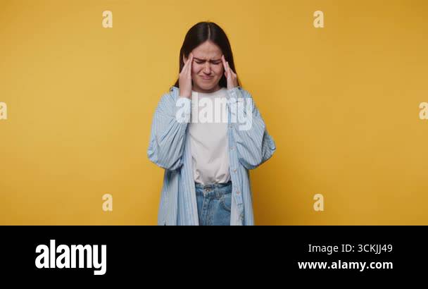 footage of young woman displays frustration through her facial ...