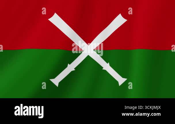 Kachin People Waving Flag. Realistic Flag Animation. Seamless Loop ...