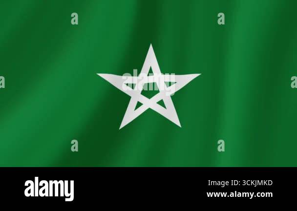 Muong Autonomous Region Waving Flag. Realistic Flag Animation. Seamless ...