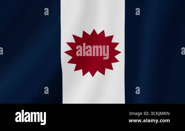 Tai Dam People Waving Flag. Realistic Flag Animation. Seamless Loop ...