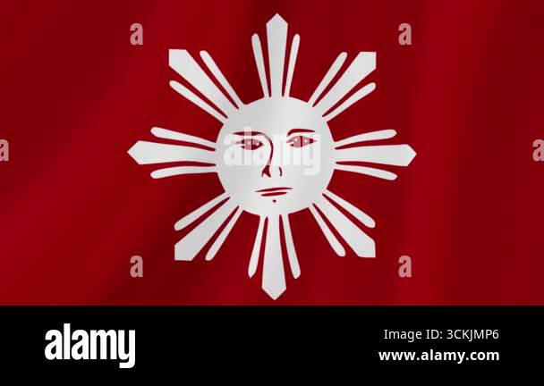 Tagalog People Waving Flag. Realistic Flag Animation. Seamless Loop ...