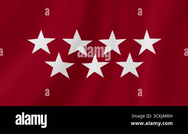 Community of Madrid Waving Flag. Realistic Flag Animation. Seamless ...