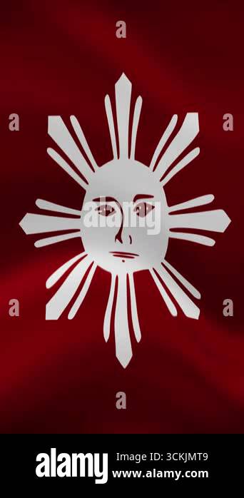 Tagalog People Waving Flag in Vertical Orientation. Realistic Flag ...