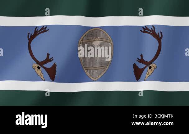 Innu Nation Waving Flag. Realistic Flag Animation. Seamless Loop ...