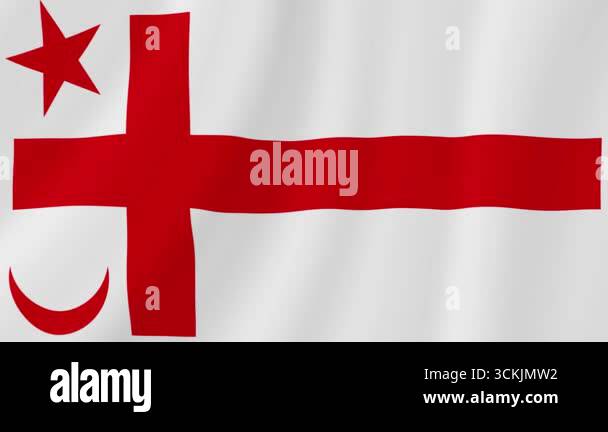 Mikmaq State Waving Flag. Realistic Flag Animation. Seamless Loop ...