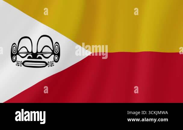 Marquesas Islands Waving Flag. Realistic Flag Animation. Seamless Loop ...