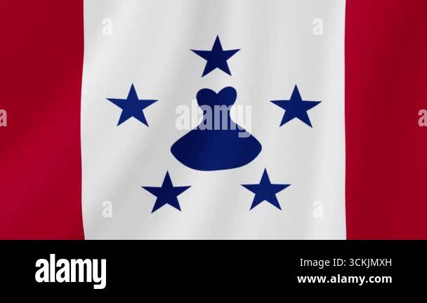 Austral Islands Waving Flag. Realistic Flag Animation. Seamless Loop ...