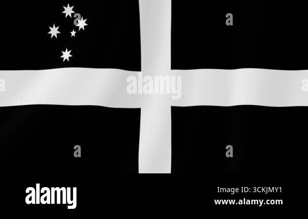 Australian Cornish Heritage Waving Flag. Realistic Flag Animation ...