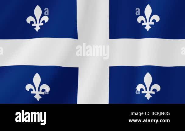 Quebec Waving Flag. Realistic Flag Animation. Seamless Loop Background ...