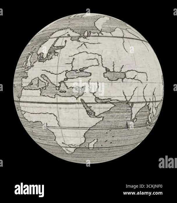 Earth Globe in Geological Past Millions of Years Ago | square video ...