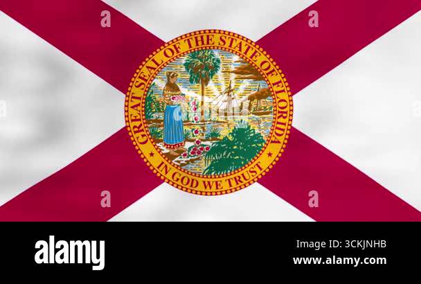 Florida State Flag Waving Square Video Format Stock Video Footage - Alamy