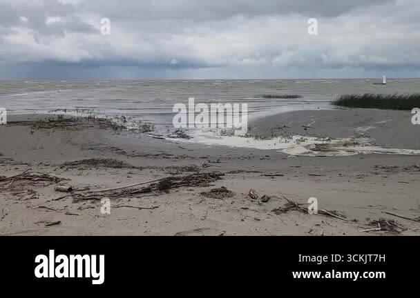 Windy Late Summer Day at Delta Beach, Lake Manitoba Stock Video Footage ...