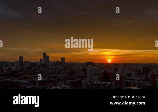 Leeds City Skyline: Majestic Dawn Revealing Modern Architecture and ...