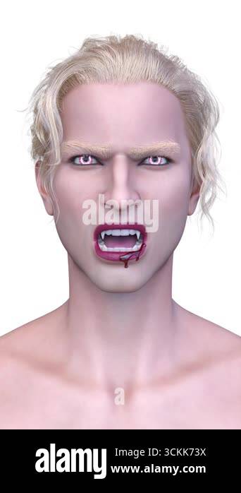 3D rendering of a male vampire face close-up Stock Video Footage - Alamy