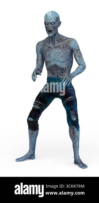3D rendering of a male zombie in shock Stock Video Footage - Alamy