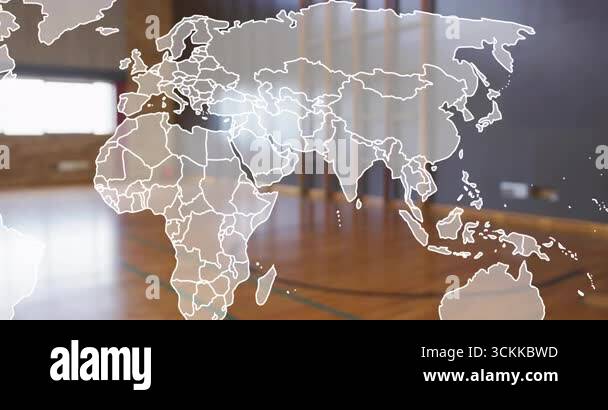 Sports map overlay sharpening urging players stepping onto gym as ...