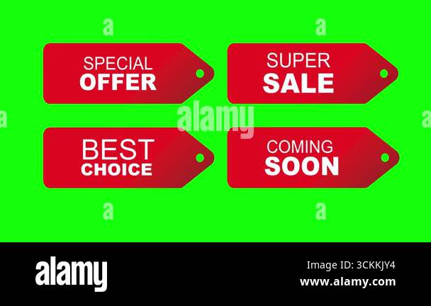 Animated Super Sale and Special Offer Tags for Retail Promotions Stock ...
