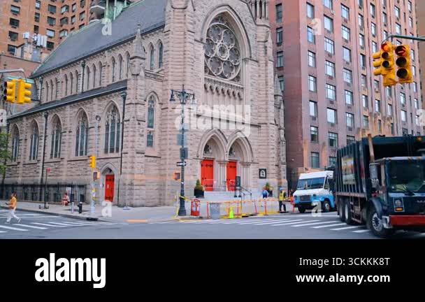 New York, USA, 8 July 2025: Beautiful building of the Holy Trinity ...