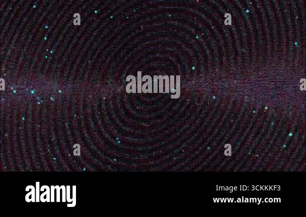 Colorful animated patterns with many pixels swirl on a dark galaxy ...