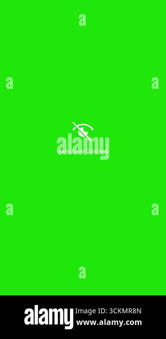 Sensitive Content Warning Animation with Green Screen and Black Screen ...