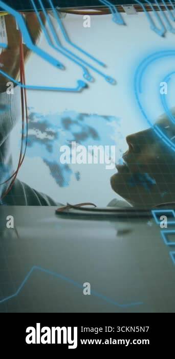 Animation of scope scanning and brain over brain rotating of diverse ...