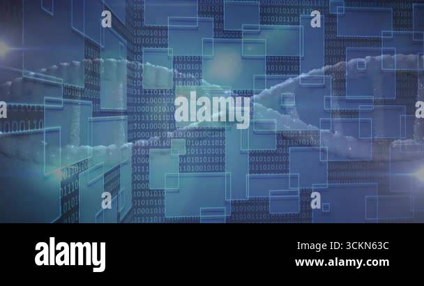 On startup digital interface animating panels and wisps into helix for ...