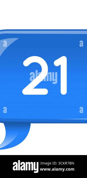 Digital animation of increasing numbers inside a blue chat box on a ...