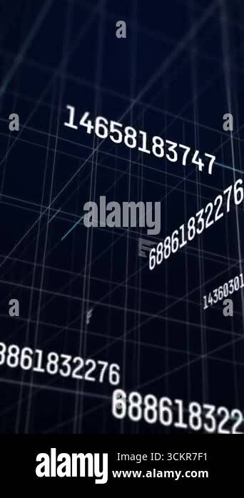 Animation of financial data processing over dark background. global connections, data processing ...