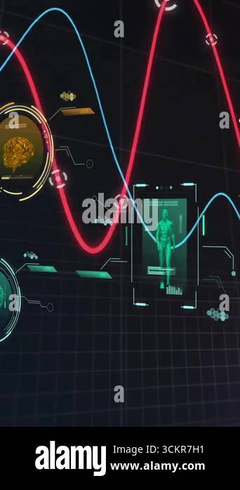 Animation of science data processing over diagrams. Science, technology ...