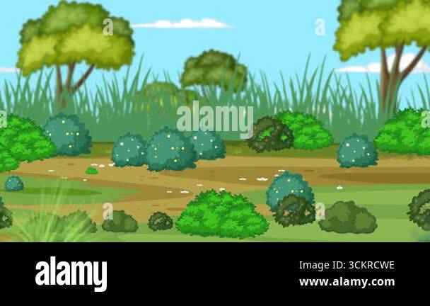 Animated forest scene with vibrant greenery, gentle transitions, and a ...