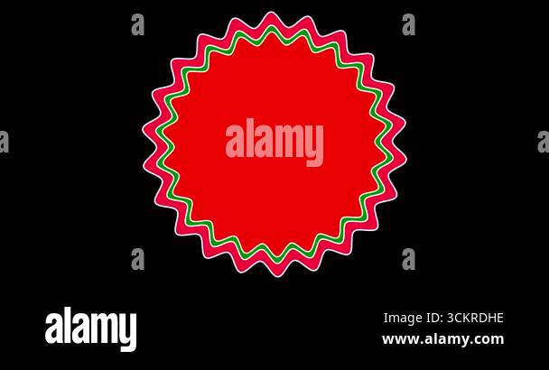 Red Wavy Circle Graphic on Black Background Stock Video Footage - Alamy