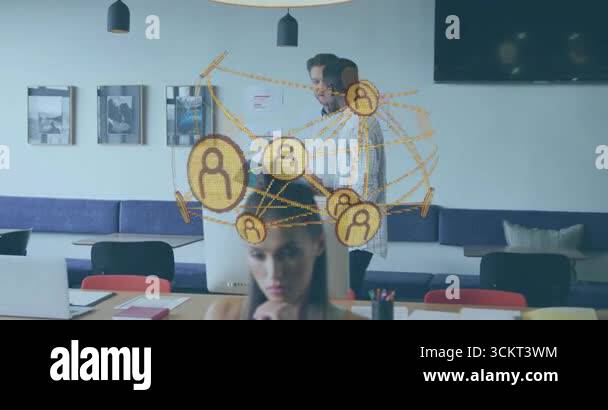 Colleague entering with binder collaborating on tablet chart, business ...