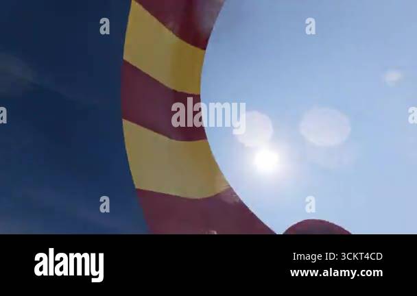 POV video of person sliding into colorful funnel on a water slide ...