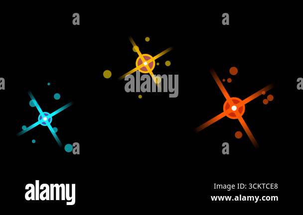 Colorful shining stars scatter across a black space, resembling cosmic ...