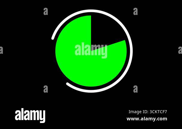 Circular pie chart greenscreen slice, perfect for data visuals ...