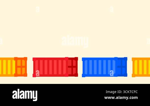 Red, blue, and yellow cargo containers highlight international shipping ...