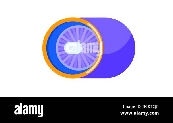 An illustrated rotating wheel design, symbolizing movement, circular ...