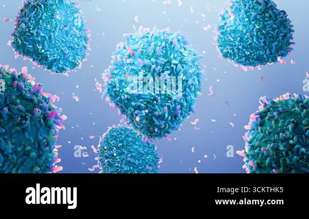 Virus Cells under microscope, Microbiome and Bacteria illness, Protein ...