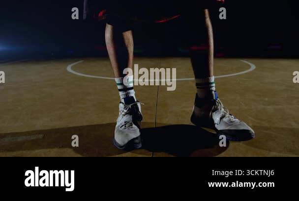 Player dribbling ball between legs and lifting with animated motion ...