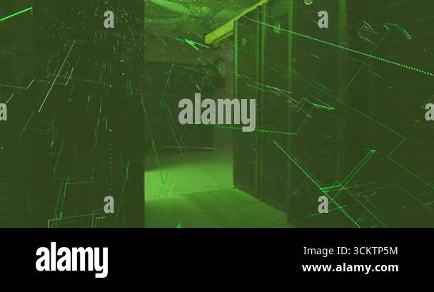 Green lines initiating in rack corridor forming circuit drifting ...