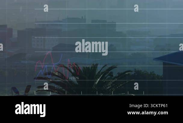 Financial charts tracing trends and bars rising on grids sliding in ...