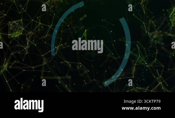 drifting nodes starting rotating arcs rings forming pulsing fingerprint scanner for ...